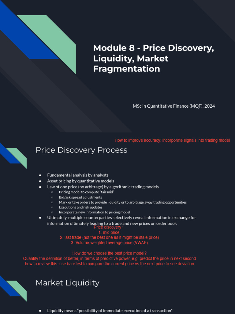 Price Discovery in Financial Markets | PDF | Algorithmic Trading ...