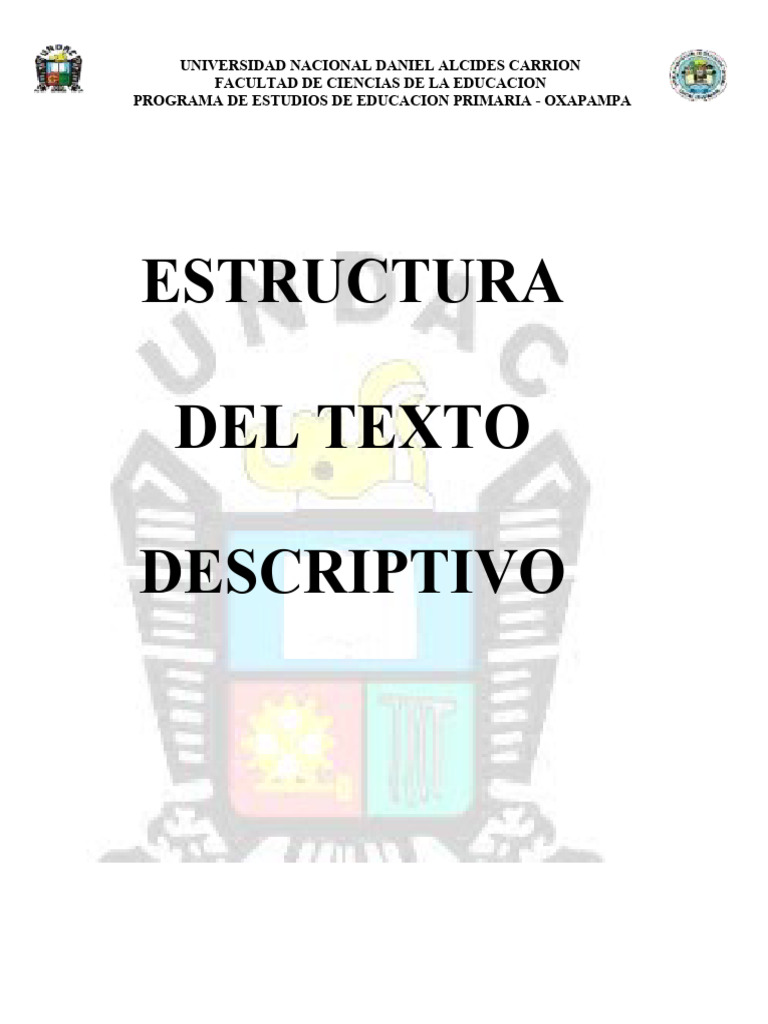 Estructura Del Texto DESCRIPTIVO | PDF | Ciencia cognitiva