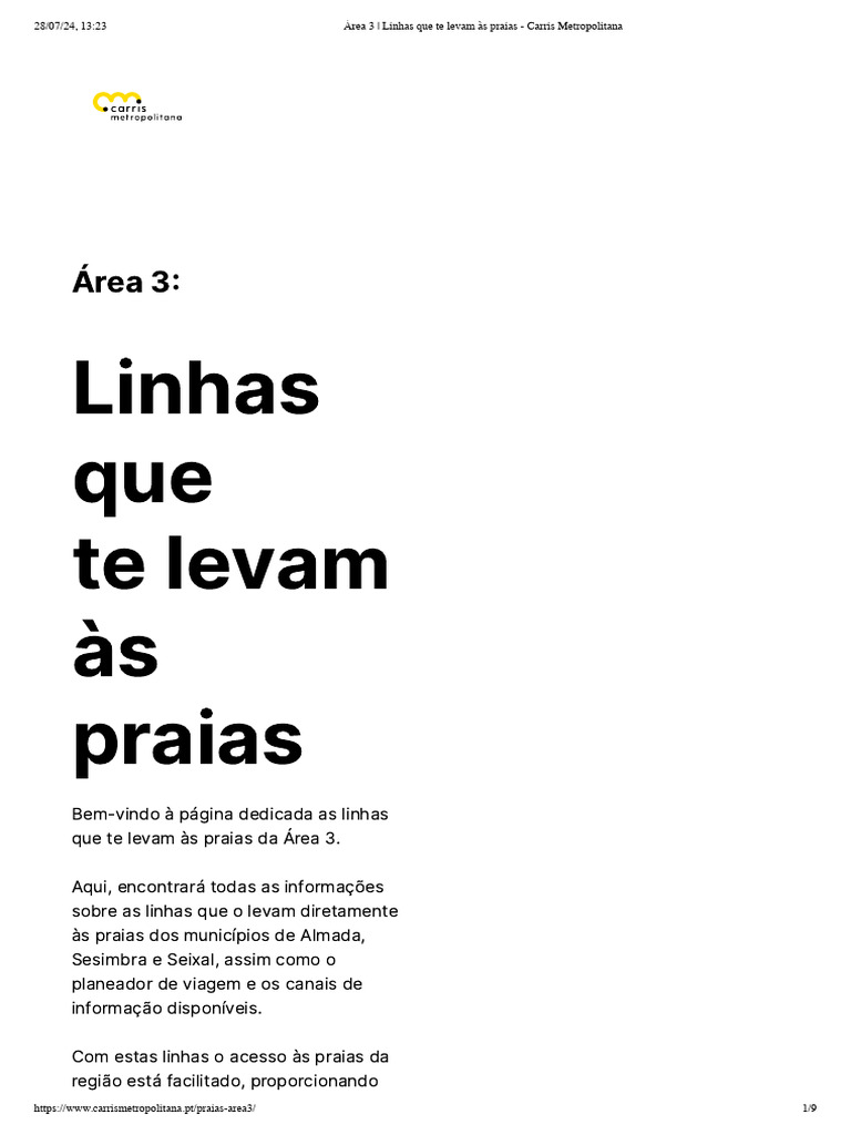Linhas para Praias da Área 3 | PDF