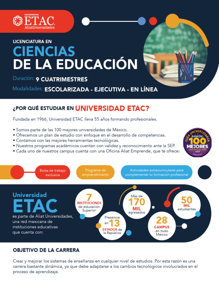 Plan Web Lic Ciencias de La Educacion ETAC | PDF | Enseñando | Aprendizaje