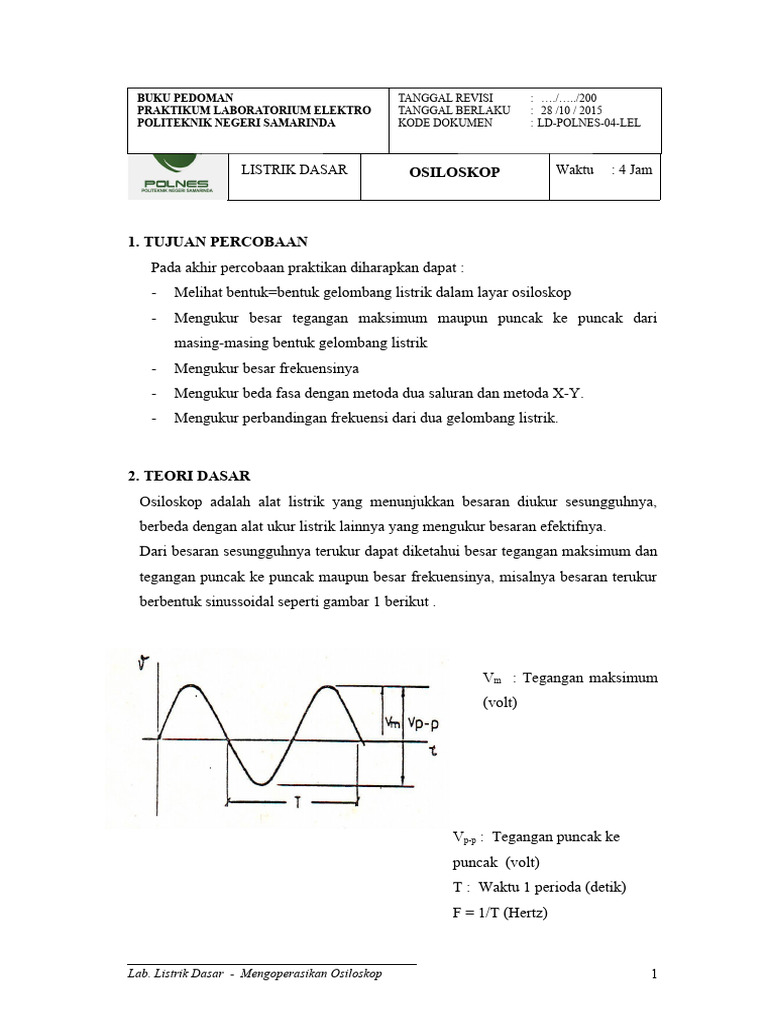 Mengoperasikan Osiloskop | PDF