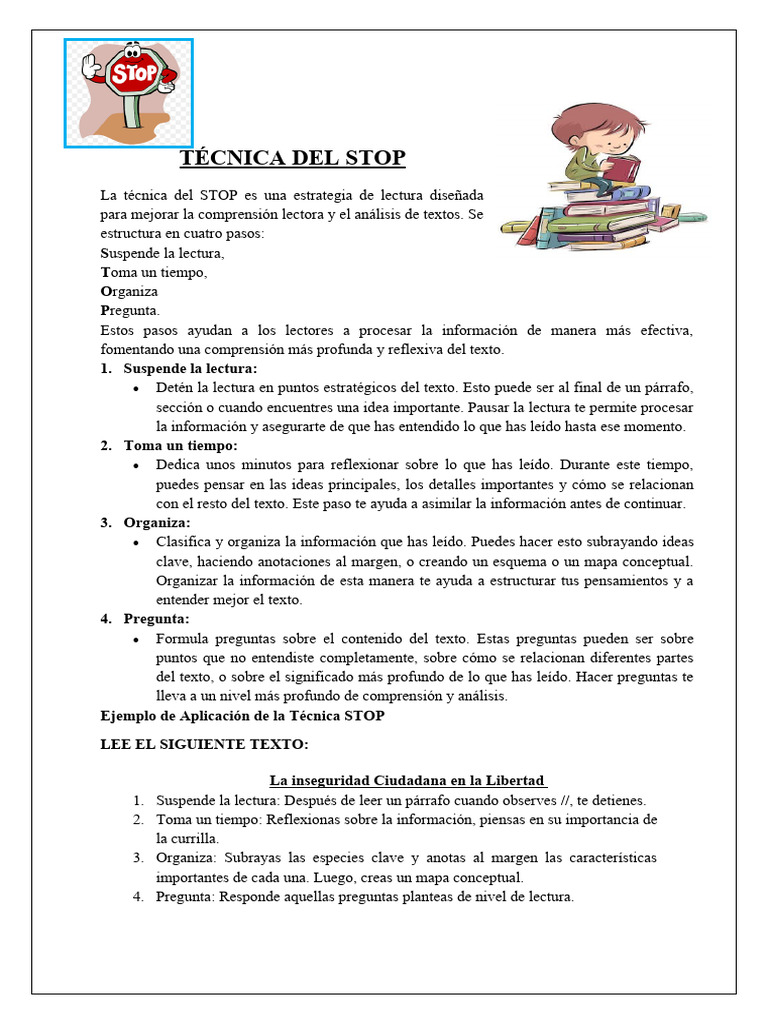 Recursos Sesión 01 3 º - Estrategia Stop | PDF