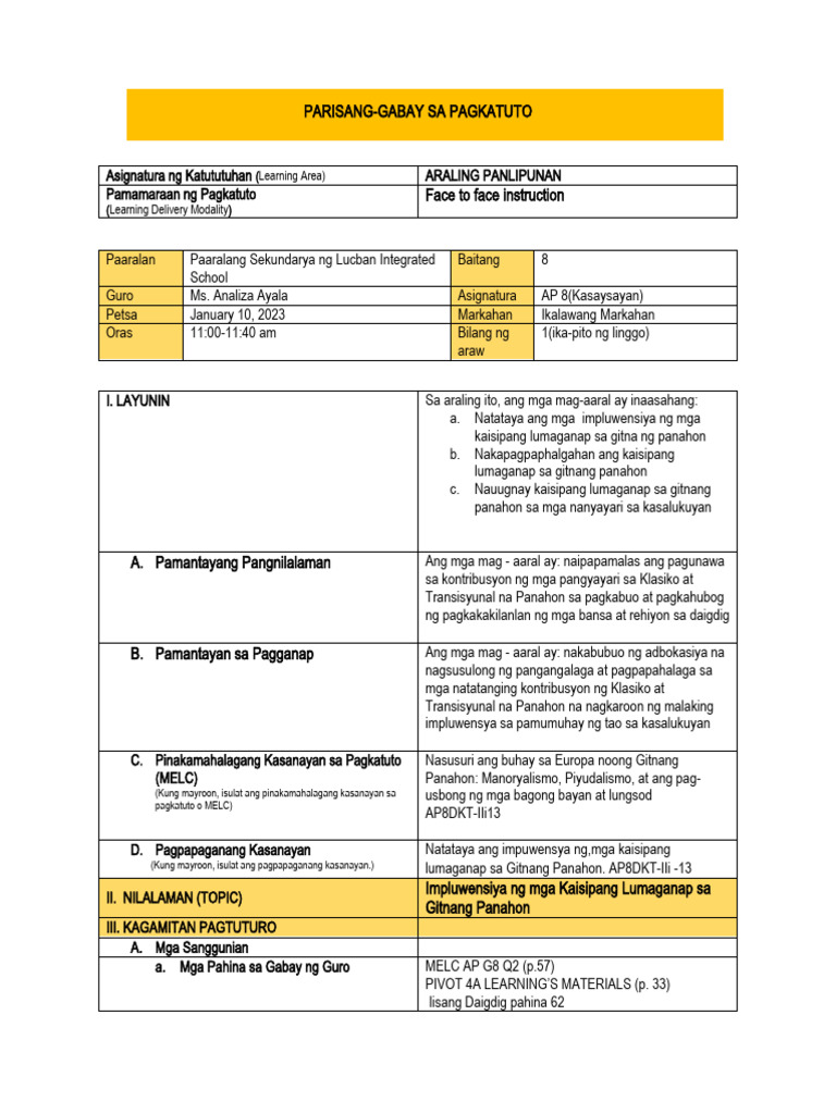DETAILED LESSON PLANn | PDF