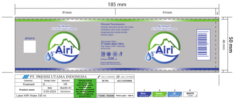Label Airi Water 330 ML R1 | PDF