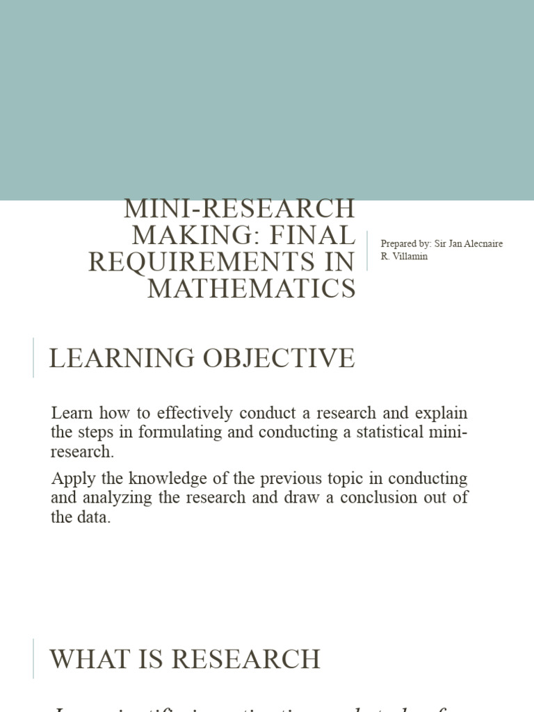 Mini Research Making | PDF | Data | Scientific Method