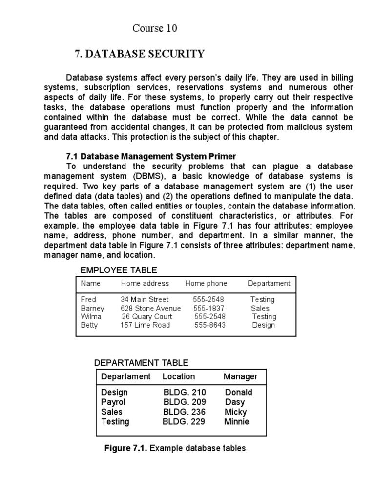 Course 10 Database Security | PDF | Databases | Computer Data