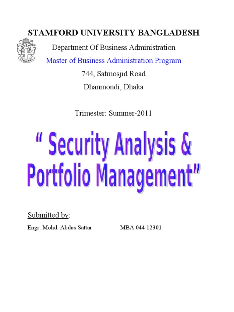 Portfolio Management 1 | PDF | Capital Asset Pricing Model | Cost Of ...