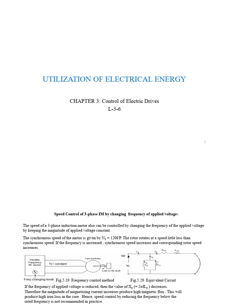 Utilization of Electrical Energy: CHAPTER 3: Control of Electric Drives ...