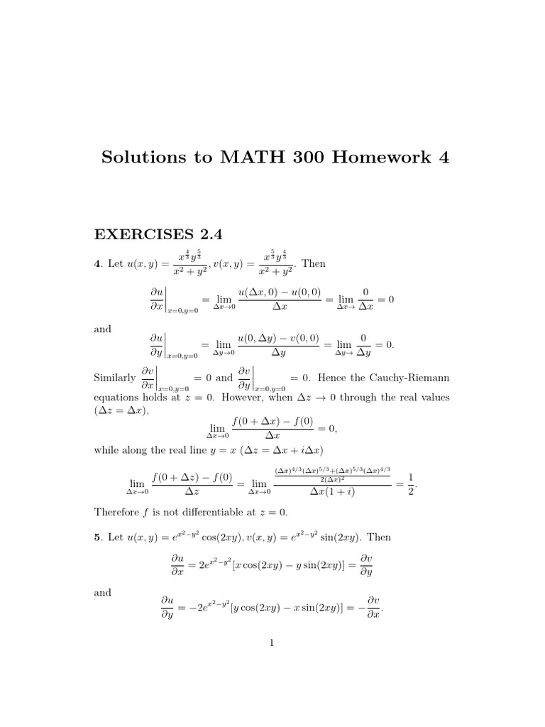 HW4 Sol | PDF | Differential Equations | Mathematical Concepts