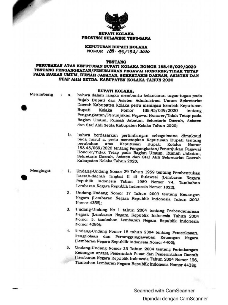 SK Perubahan 2020 Ida | PDF