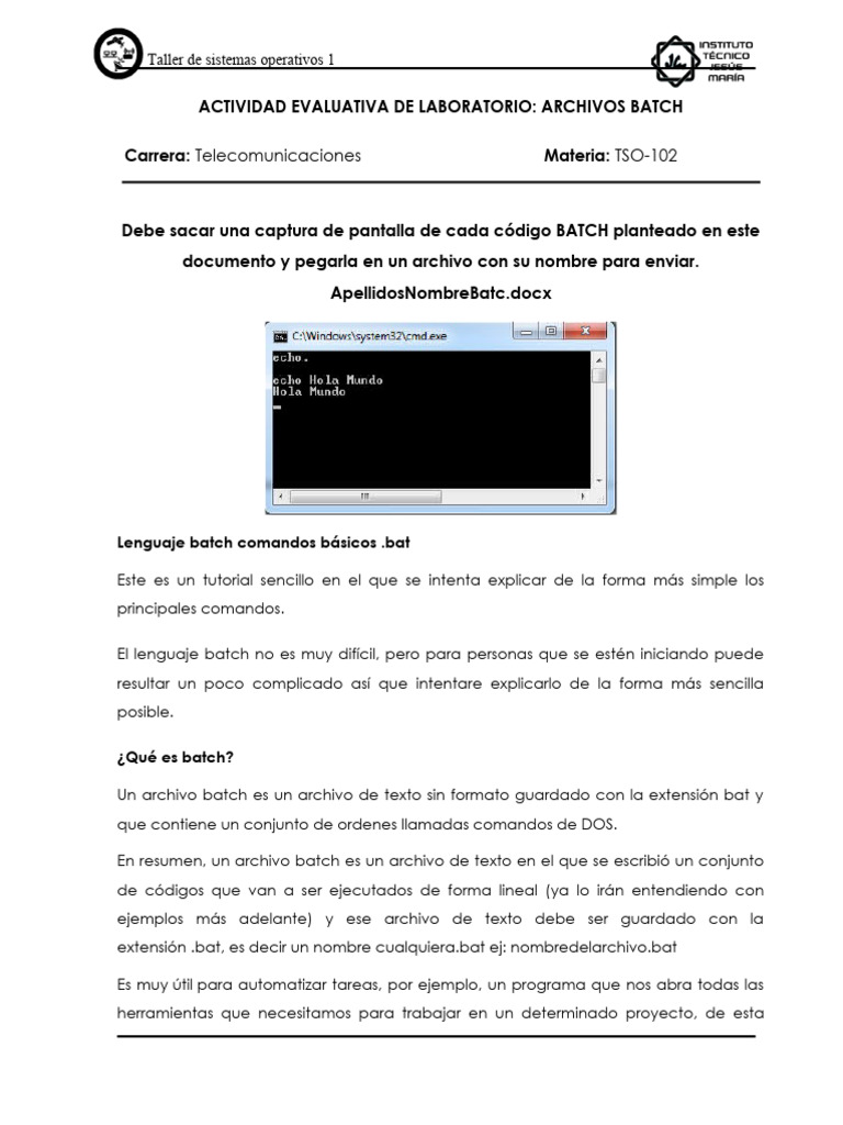 Archivos Batch | PDF | Archivo de computadora | Informática