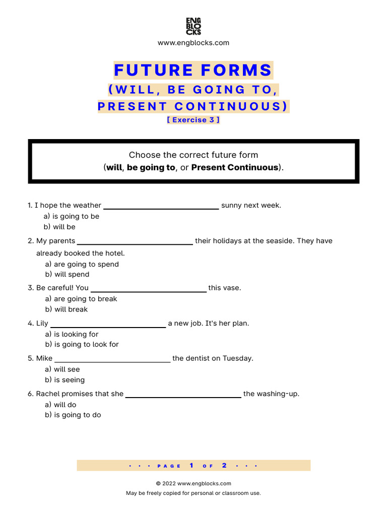 Future Tense Practice Quiz | PDF