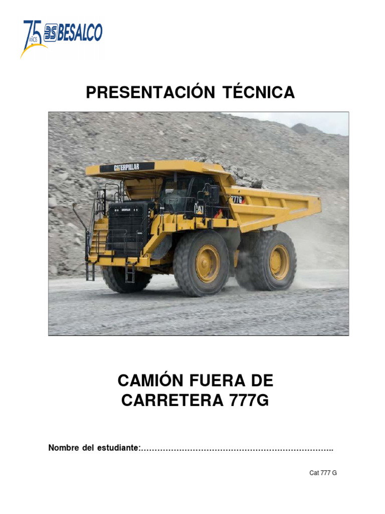 Manual Del Estudiante Cat 777g | PDF | Cambiar | Camión