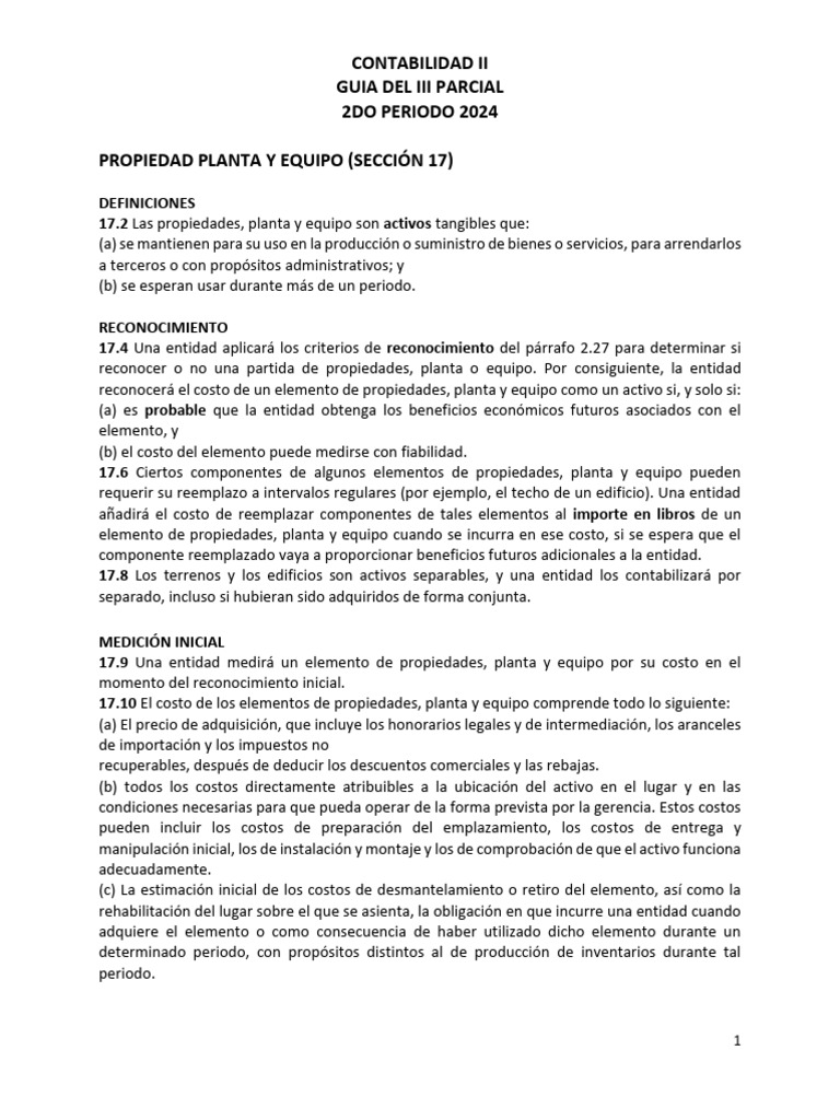 Guia III Parcial Contabilidad II | PDF | Activo intangible | Depreciación