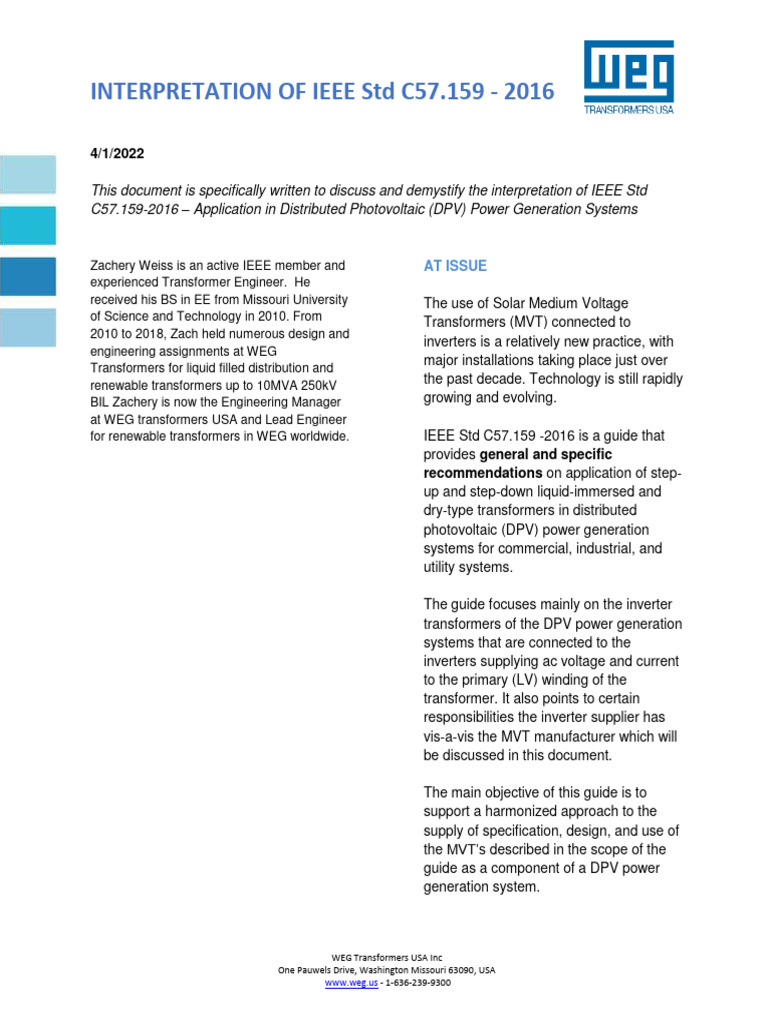 Interpretation of IEEE STD C57.159 2016 1 | PDF | Power Inverter | Transformer