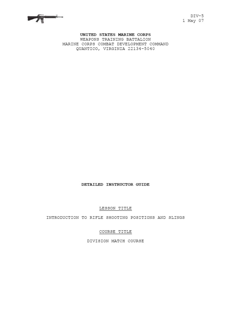 Introduction To Rifle Shooting Positions and Slings | PDF | Shooting ...