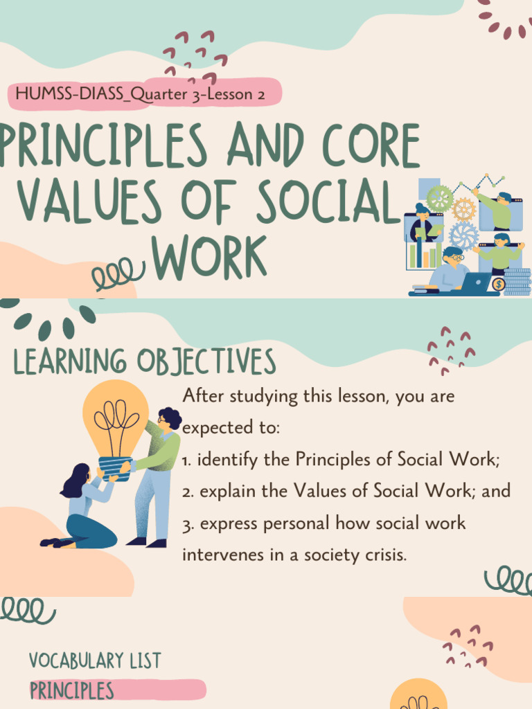 HUMSS DIASS Lesson 2 Principles and Core Values of Social Work | PDF ...