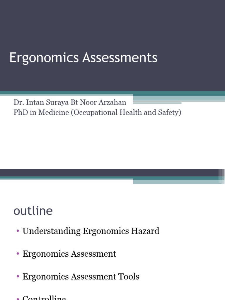 Ergonomics Assessments | PDF | Human Factors And Ergonomics ...