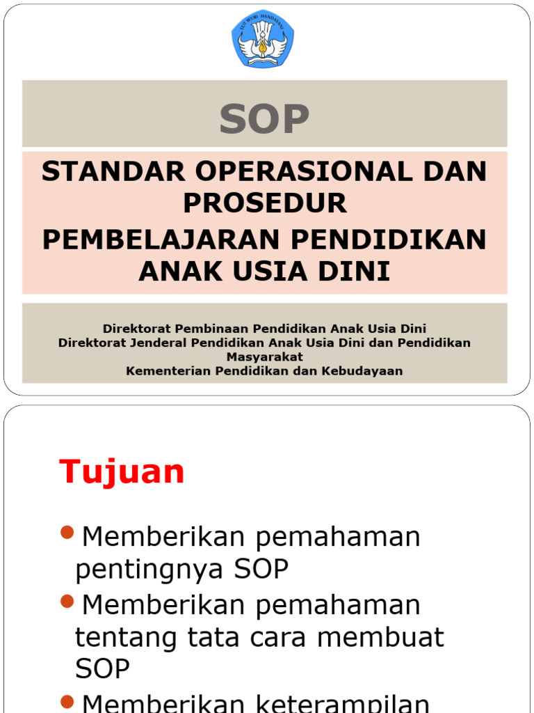 SOP Pembelajaran PAUD | PDF