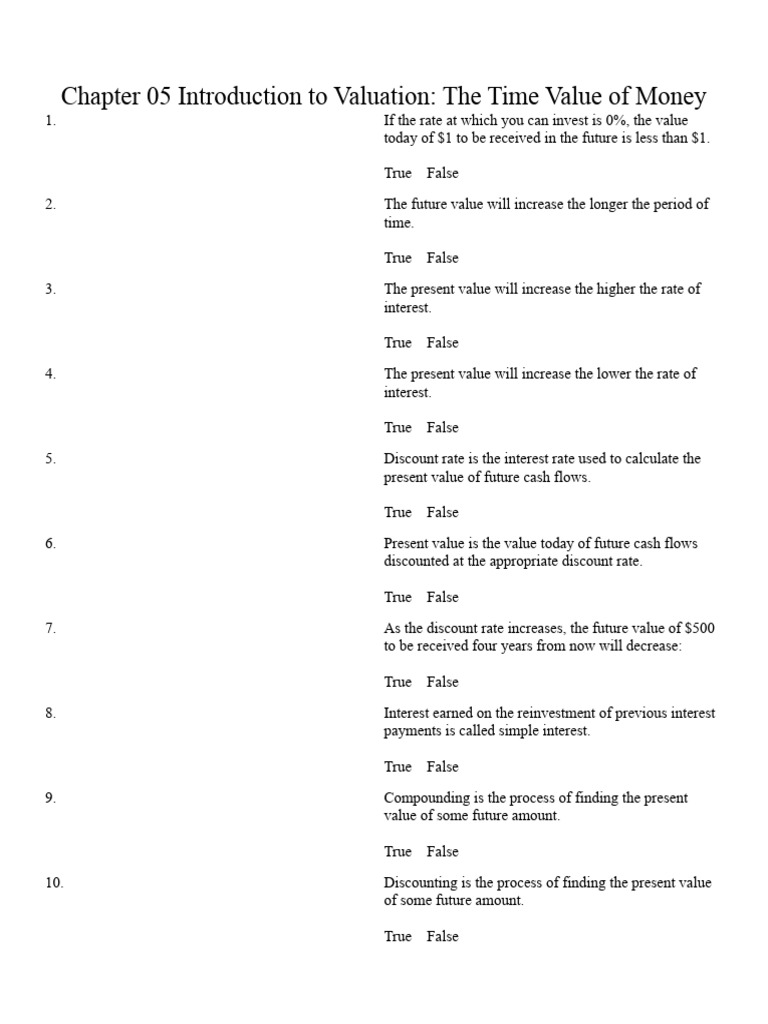 Chapter 05 Introduction To | PDF | Present Value | Discounting