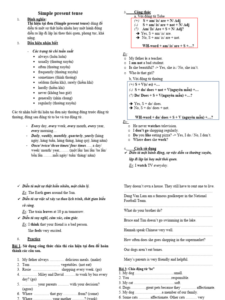 Simple Present Tense | PDF
