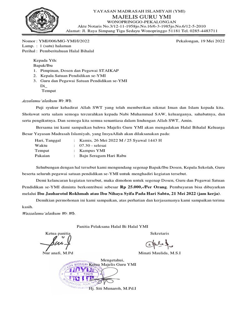 Surat Undangan HBH 2022 | PDF