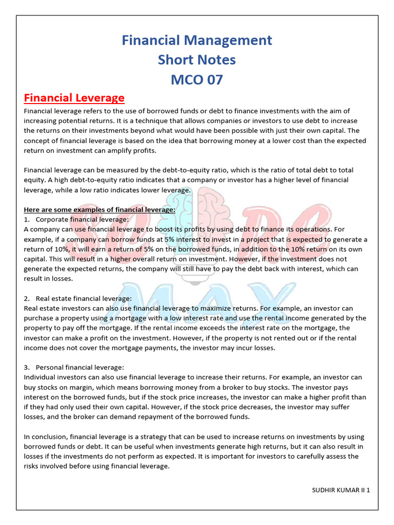 MCO 07 Financial Management Overview | PDF | Foreign Exchange Market ...