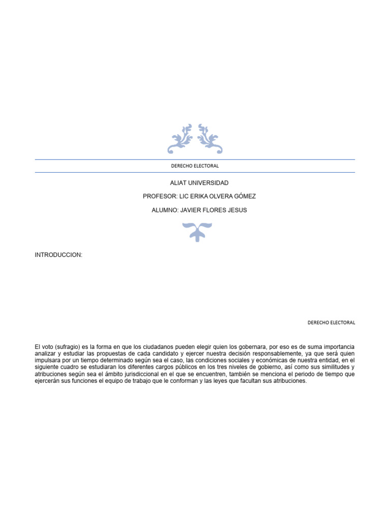 Análisis del Derecho Electoral en México | PDF | Elecciones | Legislador