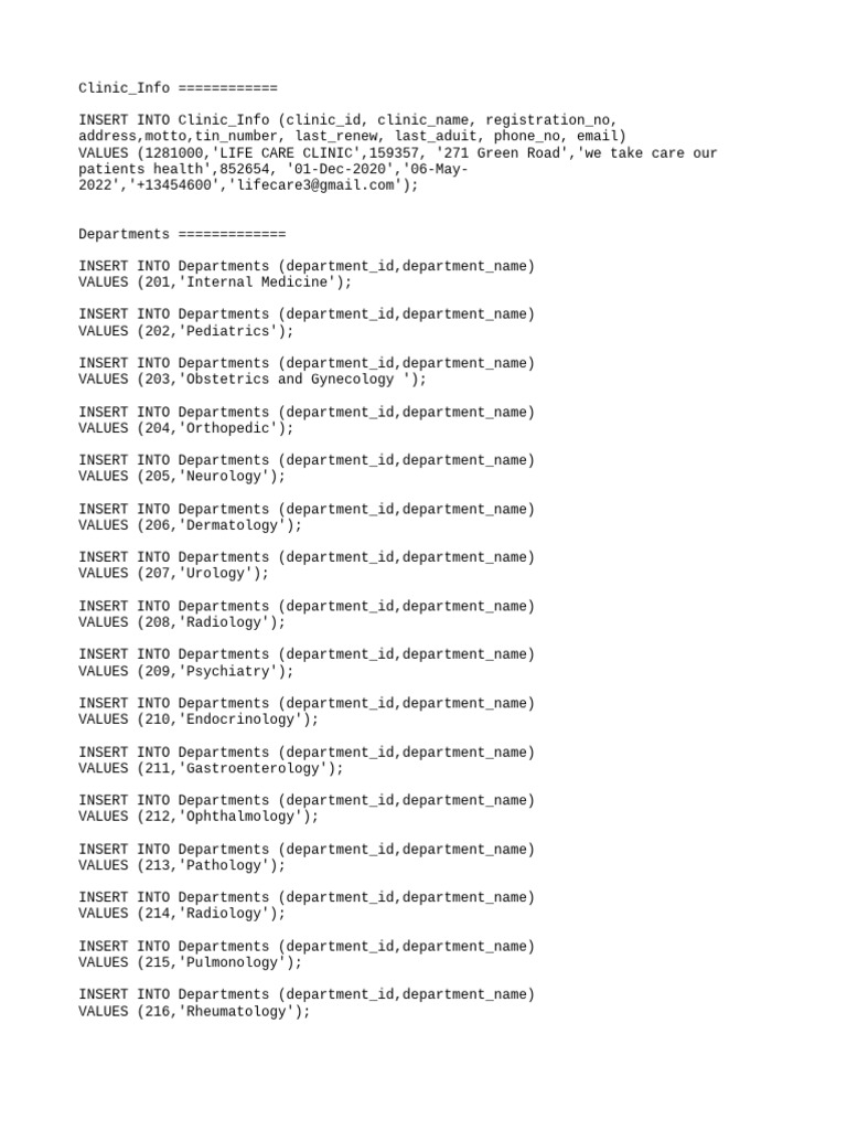 Insert_statements final | PDF | Cough | Hypoglycemia