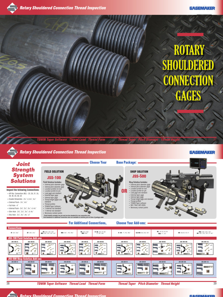 Rotary Shouldered Connection Thread Inspection - Gagemaker | PDF | Mechanical Engineering ...