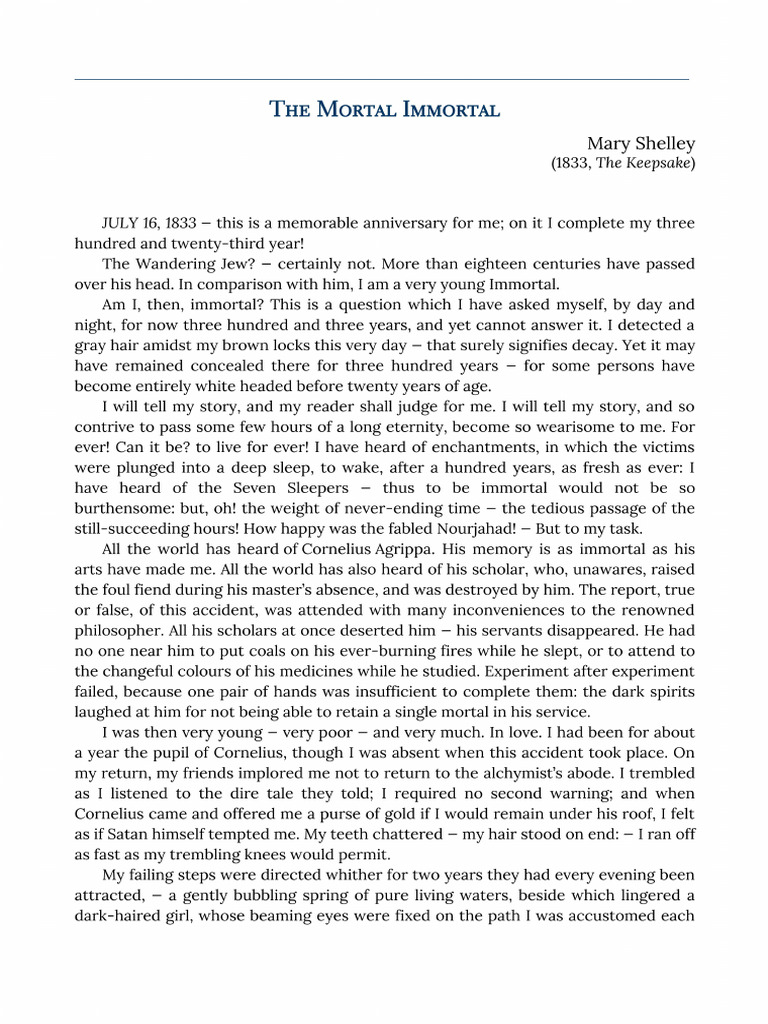 Mary Shelley Poems | PDF