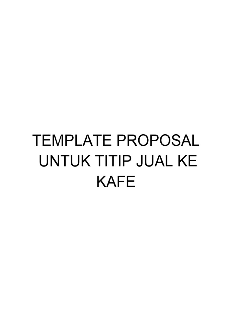 Template Proposal Titip Jual Ke Kafe | PDF