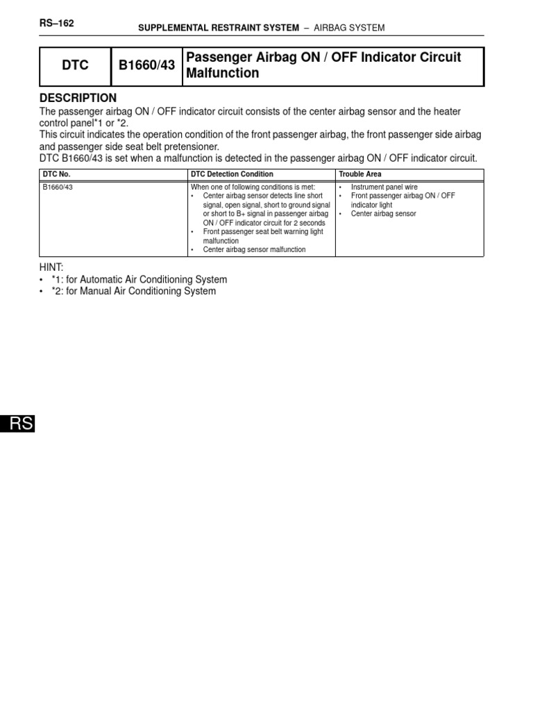 Airbag System Indicator Circuit Guide | PDF | Airbag | Electrical Connector
