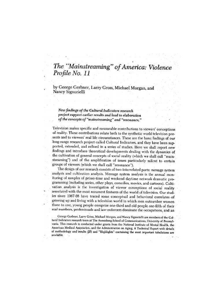 Gerbner, G., Gross, L., Morgan, M., & Signorielli, N. (1980a) - The ...