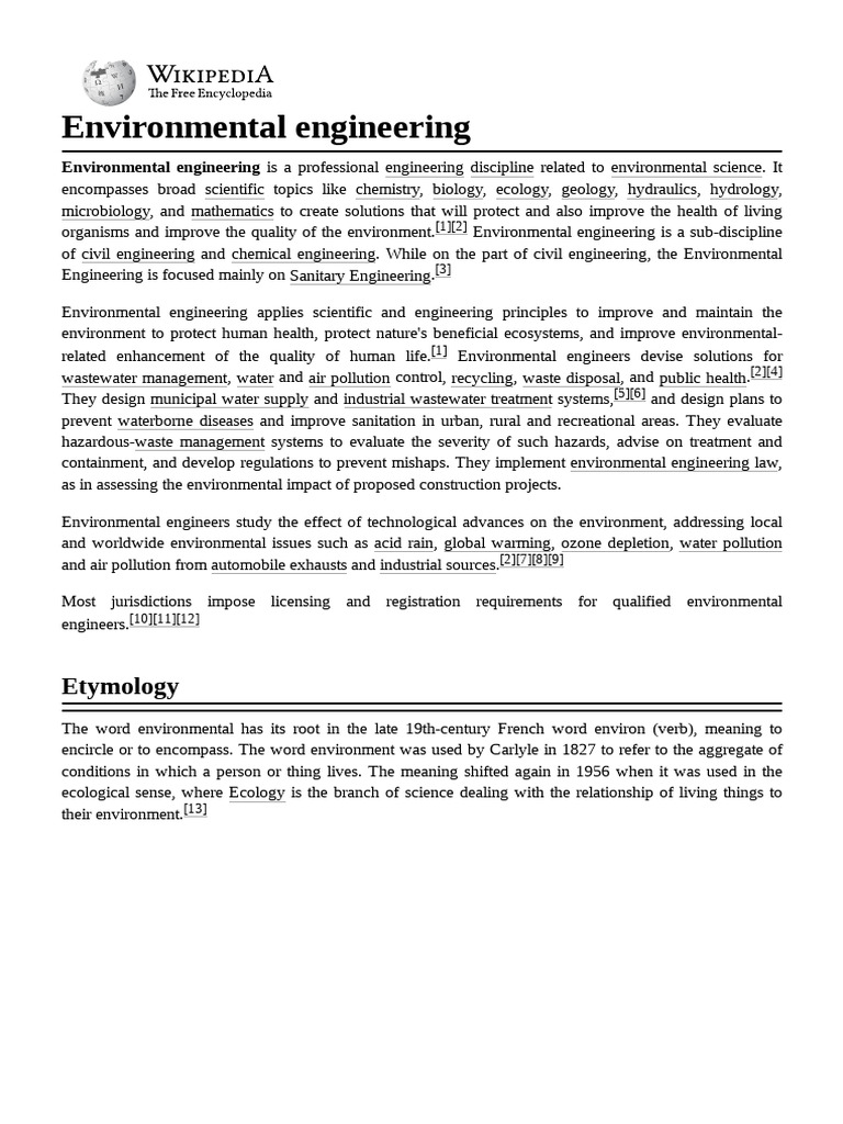Overview of Environmental Engineering | PDF | Environmental Engineering ...