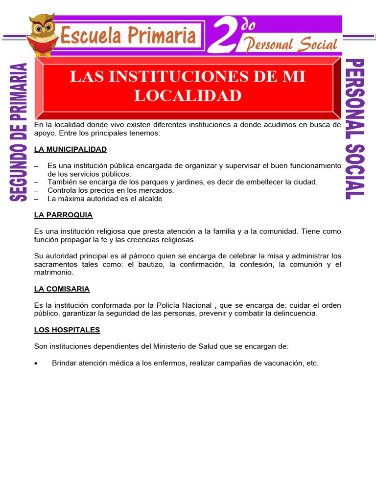 Mi Localidad para Segundo de Primaria | PDF