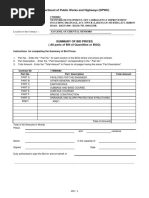 DPWH Bill of Quantities Template | PDF