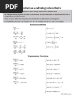 Differentiation and Integration Formulas | PDF | Trigonometric ...