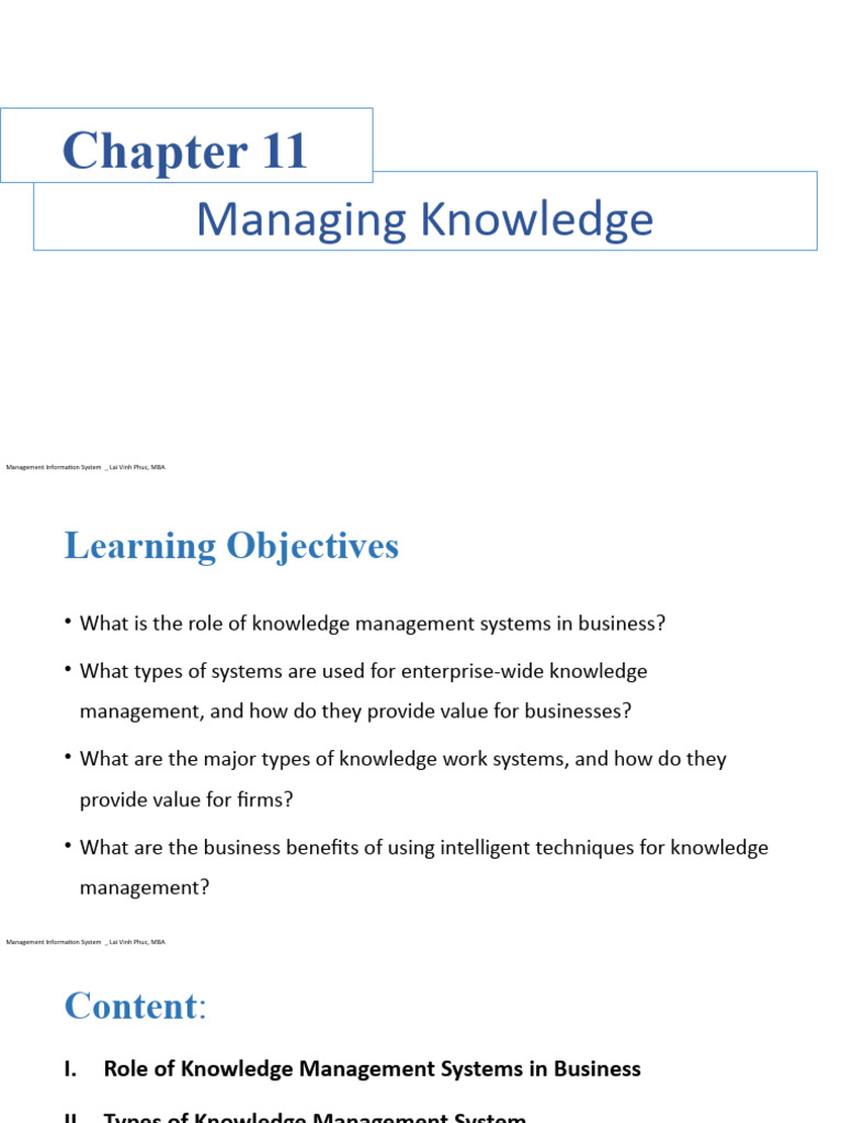Chapter 11 Knowledge Management | PDF | Artificial Intelligence | Intelligence (AI) & Semantics