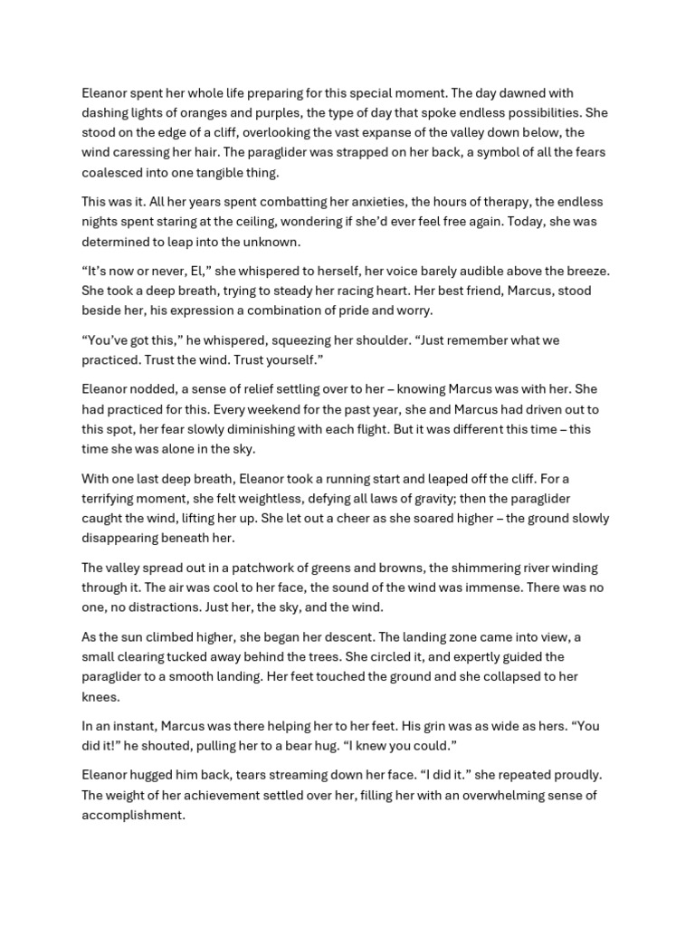 Eleanor's Paragliding Triumph | PDF