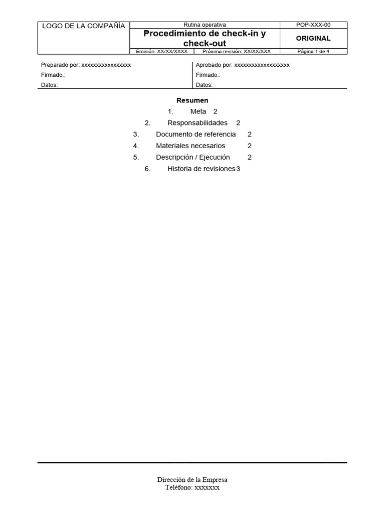 Procedimiento de Check-In y Check-Out | PDF | Hotel