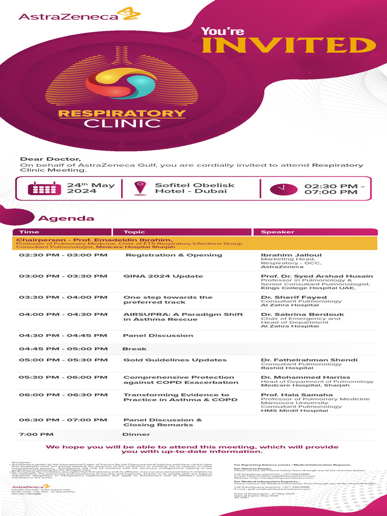 Respiratory Clinic Invitation - Dubai - Sharjah - v6 | PDF ...