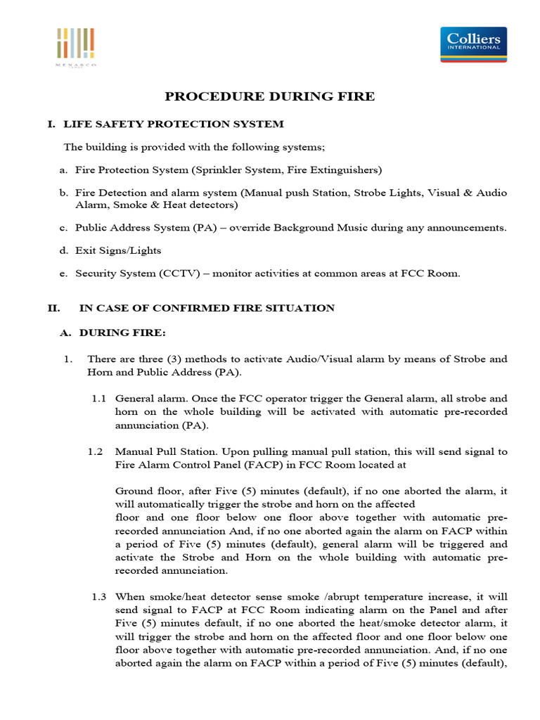 Fire Emergency Procedures and Protocols | PDF | Safety | Public Safety