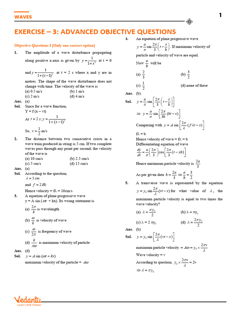 Waves EX-3 | PDF | Waves | Amplitude