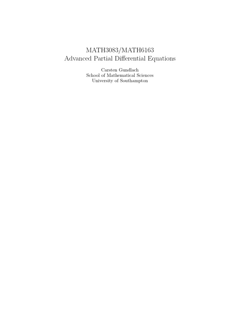 Partial Differential Equation Notes Pdf Partial Differential 1788