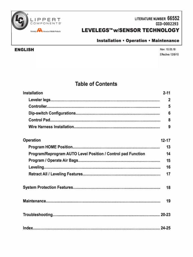 Atwood Level Legs | PDF | Manufactured Goods | Vehicles