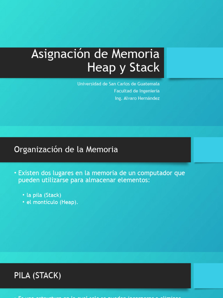 Asignación de Memoria Heap y Stack y Punteros-2 | PDF | Puntero ...