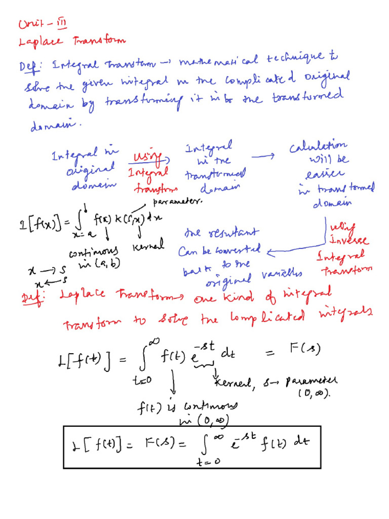Unit 3 Laplace Transform | PDF