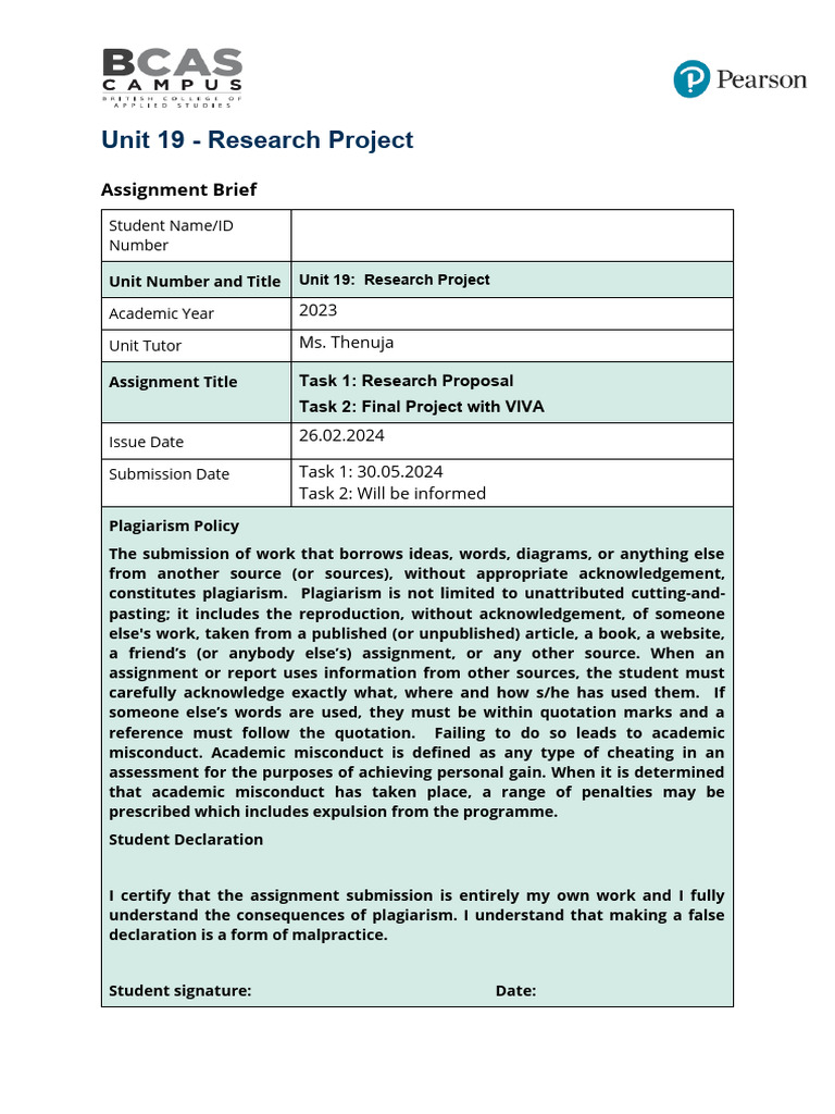 RP B5455 Assignment Brief | PDF | Data Analysis | Methodology RP B5455 Assignment Brief | PDF | Data Analysis | Methodology