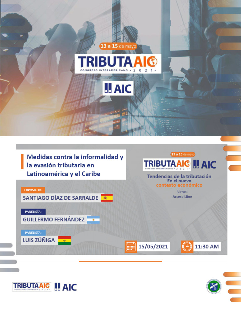 CONGRESO INTERAMERICANO TRIBUTA AIC 2021 Medidas Contra La Informalidad y La Evasion Tributaria ...
